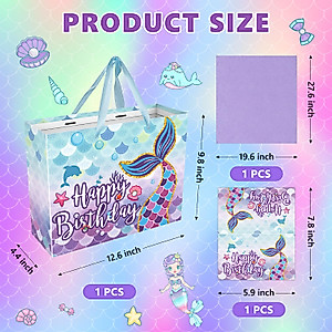 MDCGFOD 13" Large Birthday Gift Bag with Tissue Paper and Card, Birthday Gift Bag for Kids, Happy Birthday Gift Set for Birthday Theme Party Favors Supplities Baby Showers Shoppings Bag