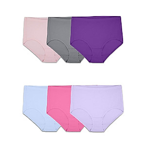 Fruit of the Loom womens Breathable Underwear, Regular, Brief - Cotton Mesh - 6 Pack Assorted Colors, 8 US