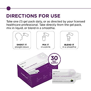 Healthycell Immune Super Boost - Immune Support Supplement with Echinacea, Elderberry, Vitamin C, Zinc - MicroGel Immune Booster for Adults - Maximum Absorption - 30 Gel Packs