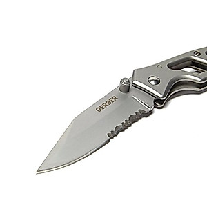 Gerber Paraframe I Knife, Serrated Edge, Stainless Steel [22-48443]