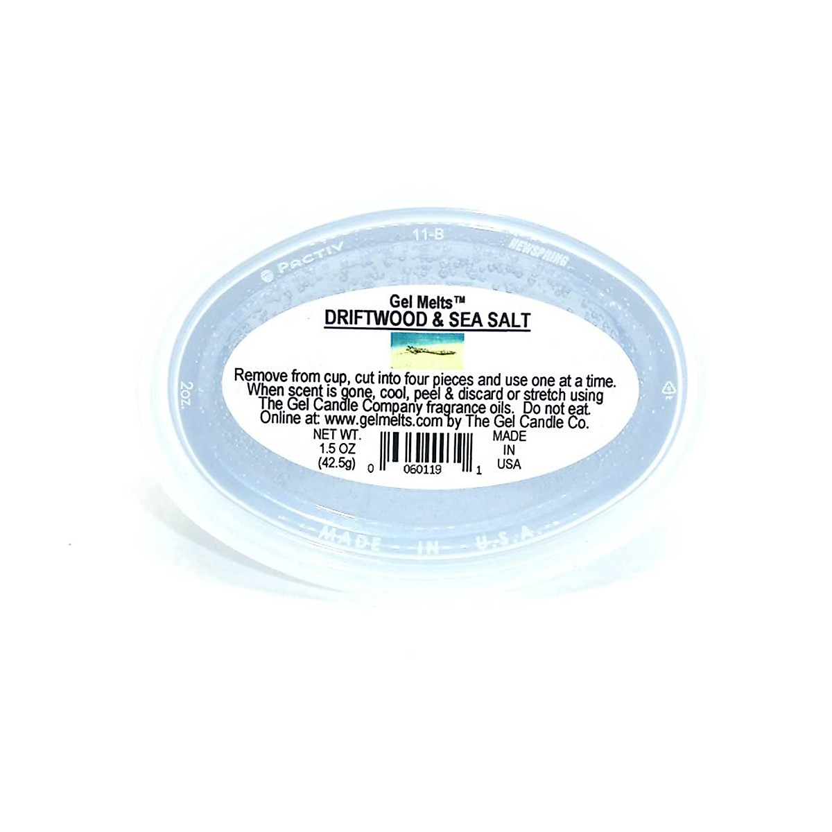 3 Pack DRIFTWOOD AND SEA SALT Aroma Gel Melts™ Gel Wax For Warmers And Burners By The Gel Candle Company PEEL, MELT AND ENJOY