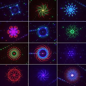 DJ Lights, AOELLIT LED RGB DJ Lights Sound Activated Disco Party Lights with 15 Modes and Remote Control for Indoor Parties, 9" x 5" x 5"