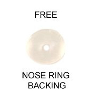 925 Sterling Silver Straight Nose Stud Ring 2.5mm Blue Faux Opal 22G