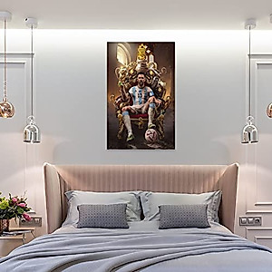 Wall Posters M-essi Champion Poster Football Superstar Lionel M-essi Poster Decorative Painting Bathroom Decor Living Room Canvas Wall Art UnFramed-3,16x24inch(40x60cm)