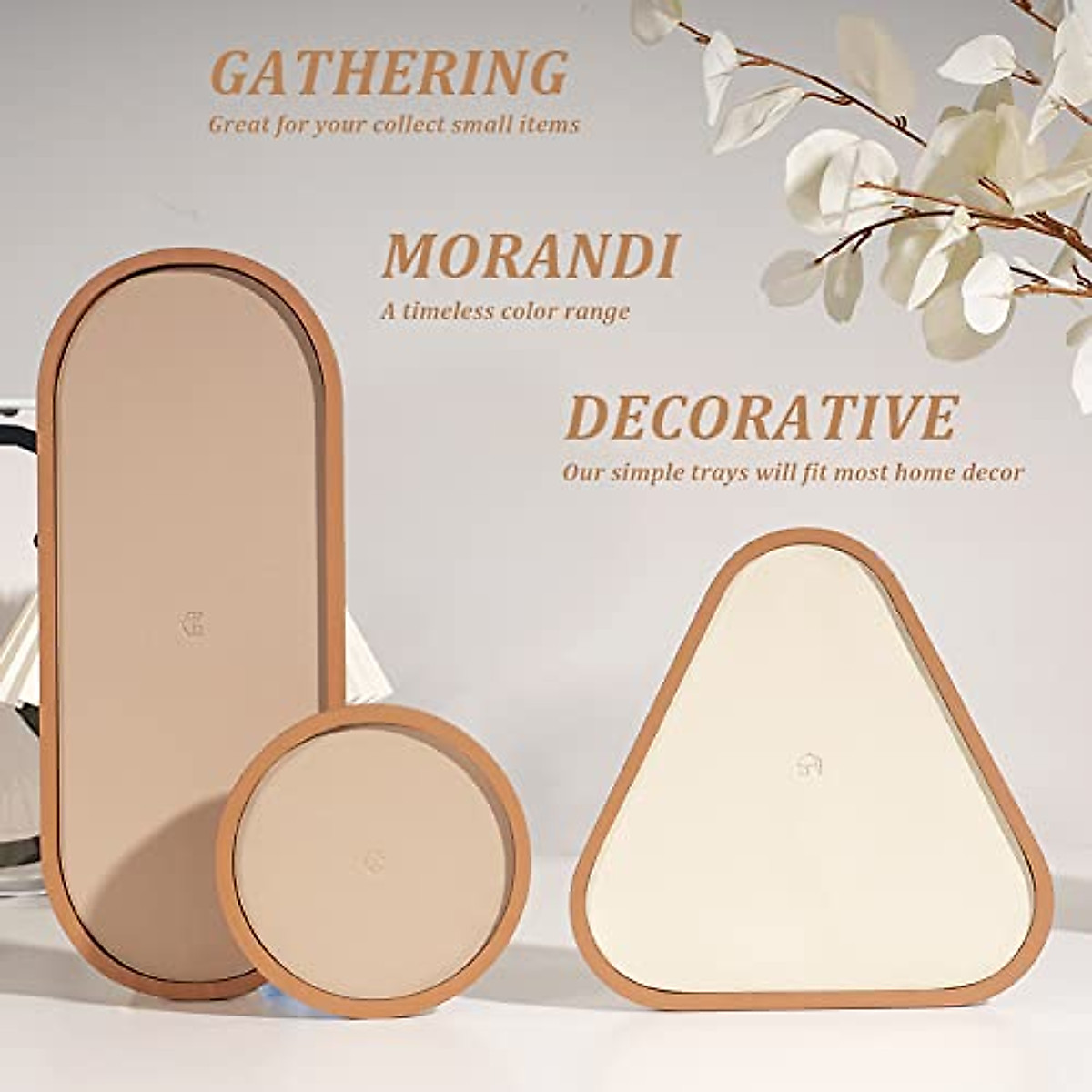 Tynulox Wood Coasters for Drinks | Warm Brown Oblong  Multipurpose Plate | Wooden Shallow Storage Tray