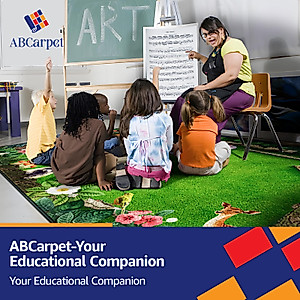 ABCarpet Kids Classroom Rug with Forest and Animals Large Area Rug for Kids Room, 13' x 7'5'' Play Mat for Children's Playroom or Bedroom, Non-Slip and Soft Education Kid's Play Carpet