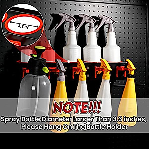 ALL4DETAIL Spray Bottle Holder, Multifunctional Spray Bottle Rack Car Beauty Shop Accessory Display with 5 Plastic Hanging Hooks - Plastic Spray Bottle - Squeeze Bottle