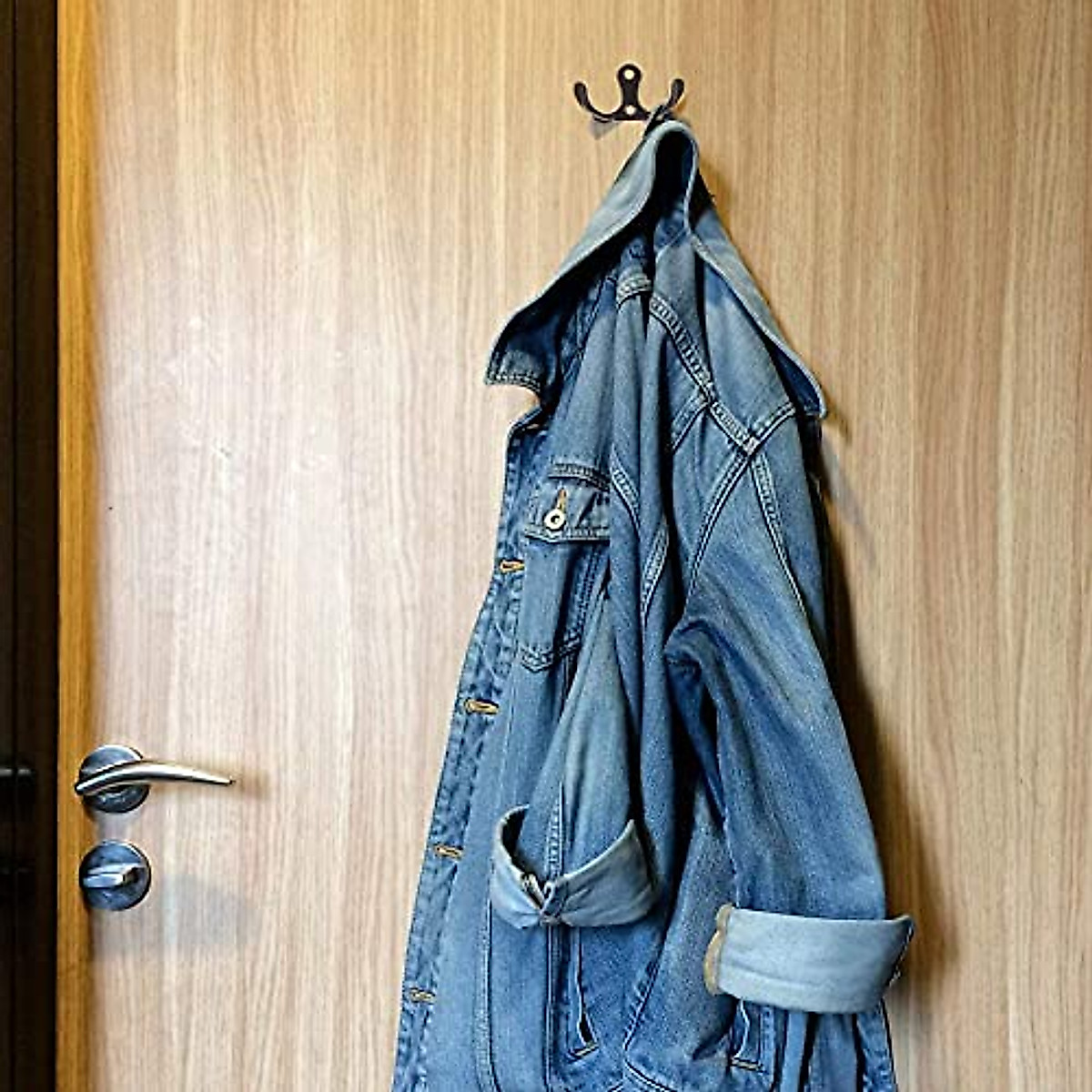 10 Pack Wall Hooks Coat Hooks, Heavy Duty Towel Hook Double Prong Robe Hanger Wall Mounted Coat Rack Retro Utility Hooks for Hanging Towels Clothes Robes Bag Key Cup Hat, Zinc Alloy, Bronze