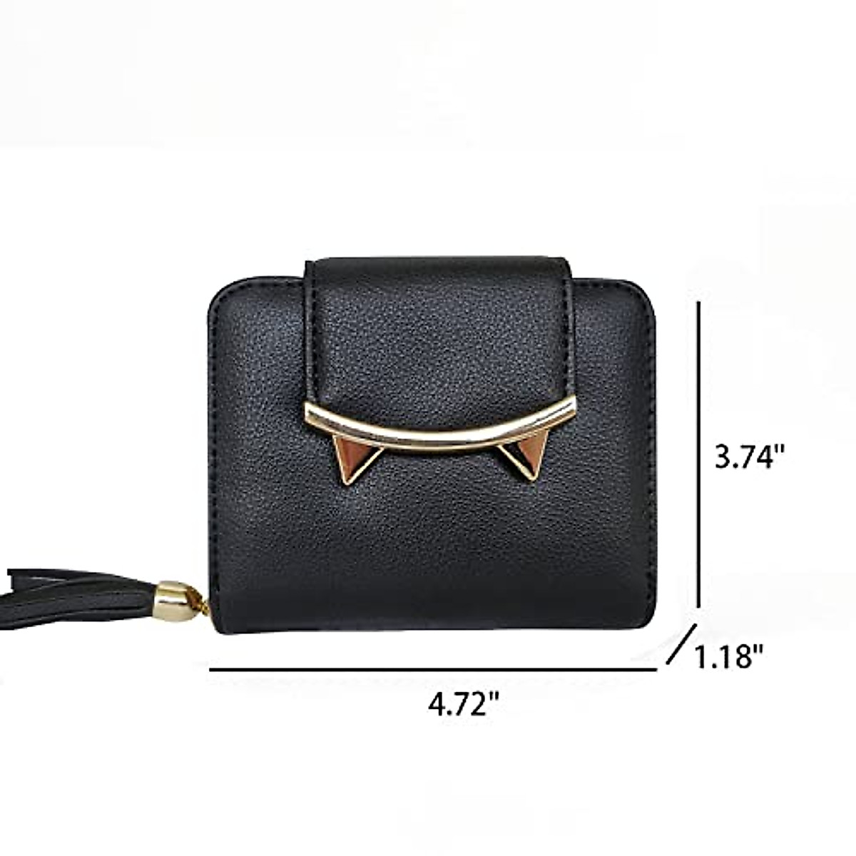 Small Wallet for Women Gothic Wallet Cat Coin Purse with Card Holder Card Case Money Clip Gifts for Cat Lovers Black