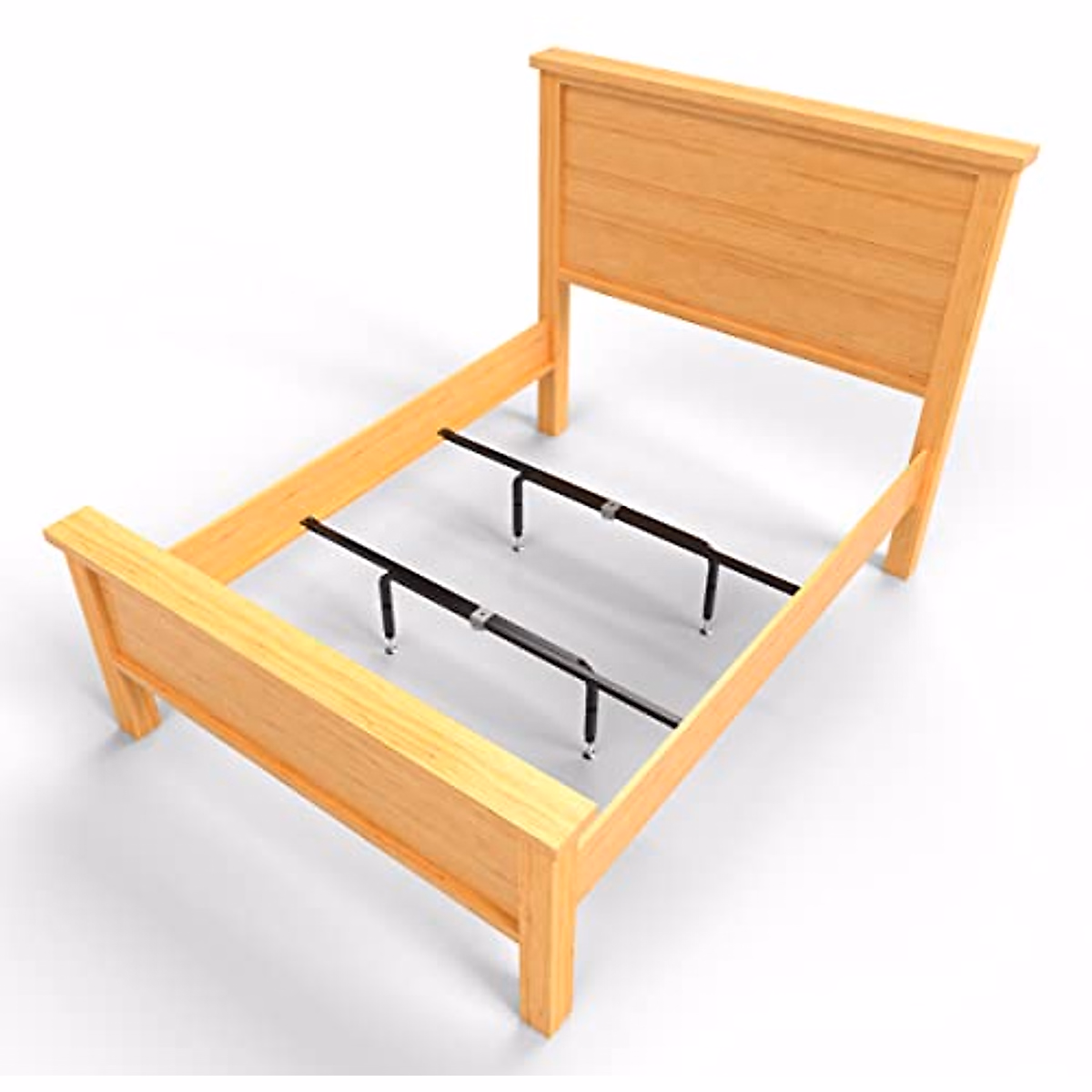 Universal Bed Slats Center Support System | Fully Adjustable Length & Height Tubular Steel with 4 Legs | Fits Full, Queen, King & California King Bed Frames