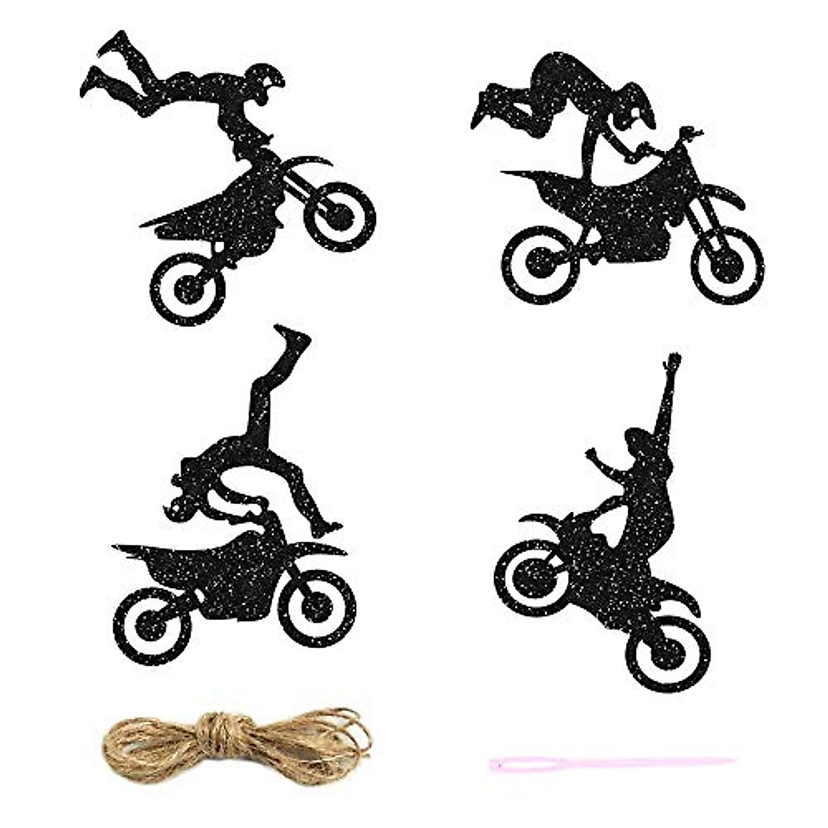 Motorcycle Theme Banner Garland Party Supplies for Man's or Boy's Birthday & Riding Party Room Wall Decorations