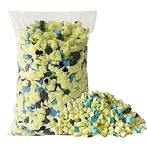 Jecqbor 5lbs Shredded Memory Foam Filling for Bean Bag Chair Multi Color, Premium Beanbag Stuffing Memory Foam Refill for Pillow, Cushion, Arts Crafts, Stuffed Animals