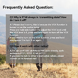 Retevis RT48 Waterproof Walkie Talkie,2 Way Radio Long Range,Military Grade,Hands-Free,Emergency Alarm,Rugged,Squelch,Walkie Talkies with Earpiece for Hunting (2 Pack)