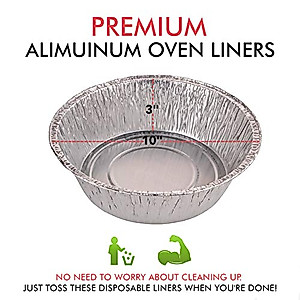 Stock Your Home Disposable Aluminum Foil Liners for Camping Dutch Ovens, 10"x3", Silver (12 Pack)