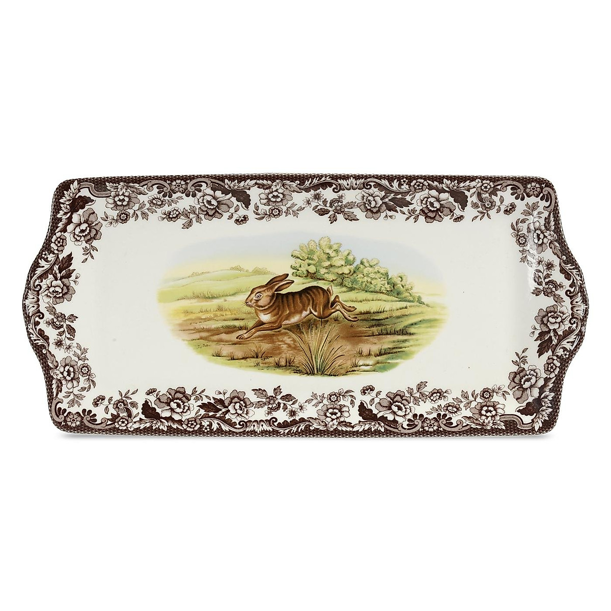 Spode Woodland Collection Sandwich Tray | 13 Inch Serving Platter for Crudit, Appetizers, Desserts and Sandwiches | Made of Fine Porcelain | Dishwasher Safe