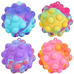 Pop Fidget Toys Its Ball Toy 4 PCS 3D Stress Balls It Pop Fidgets Pack Party Favors for Kids Toys Autism Sensory Toys Bulk Squeeze Toys Toddler Toys for Boys Adult Stress Relief Easter Basket Stuffers