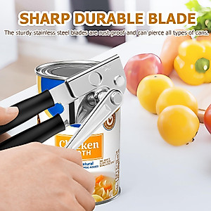 OFFBAIKU 2 pcs Commercial Can Opener Heavy Duty Hand Can Opener Manual Handheld Can Opener with Easy Crank Handle Smooth Edge for Large Cans.