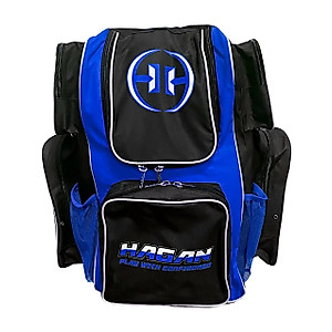 Hagan H-3.0 Multi-Sport Backpack Bag, Hockey, Baseball, Softball, lacrosse, field hockey - Large (Blk/Blue)