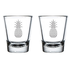 MIP Set of 2 Shot Glasses 1.75oz Shot Glass Pineapple