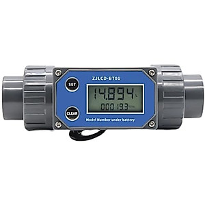 DN25-80 Turbine Flow Meter Electronic LCD Digital Display Flowmeter ZJLCD-BT01 PVC Pipe Liquid Water for Farm/Garden Irrigation(DN40,Without Cable)