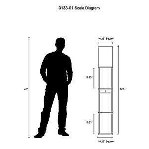Adesso Parker Floor Lamp – Tall Lighting Equipment with 3 Storage Shelves and 1 Drawer. MDF Made, Smart Switch Compatible. Tools and Home Improvement