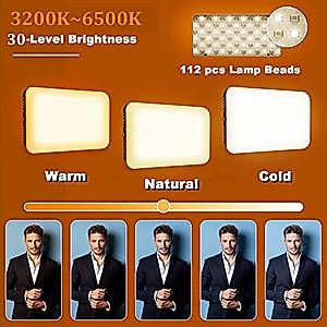 Video Conference Lighting Panel, Small Zoom Calling Light for Recoding (112 Pcs Beads ,3200K-6500K, USB Cable, 3 Colors ),Laptop, Online Meeting, Live Streaming with Webcam Mount, Square