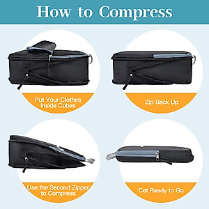 7 Set Travel Packing Organizers Compression Cubes for Suitcases Storage Bags for Compression Carry-on Easy Organizing of Travel Essentials BGTYAED
