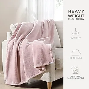 Stassie Home – Luxurious Throw Blanket – 500 GSM – Heavyweight Plush – Supreme Softness – 50” x 70” (Blush)