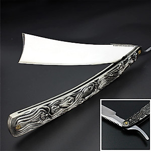 Grandslam Straight Razor Kit - Steel Cutthroat Razor, Leather Strop, Shaving Brush, Stainless Steel Bowl & Stand, Shaving Soap - Men's Gift