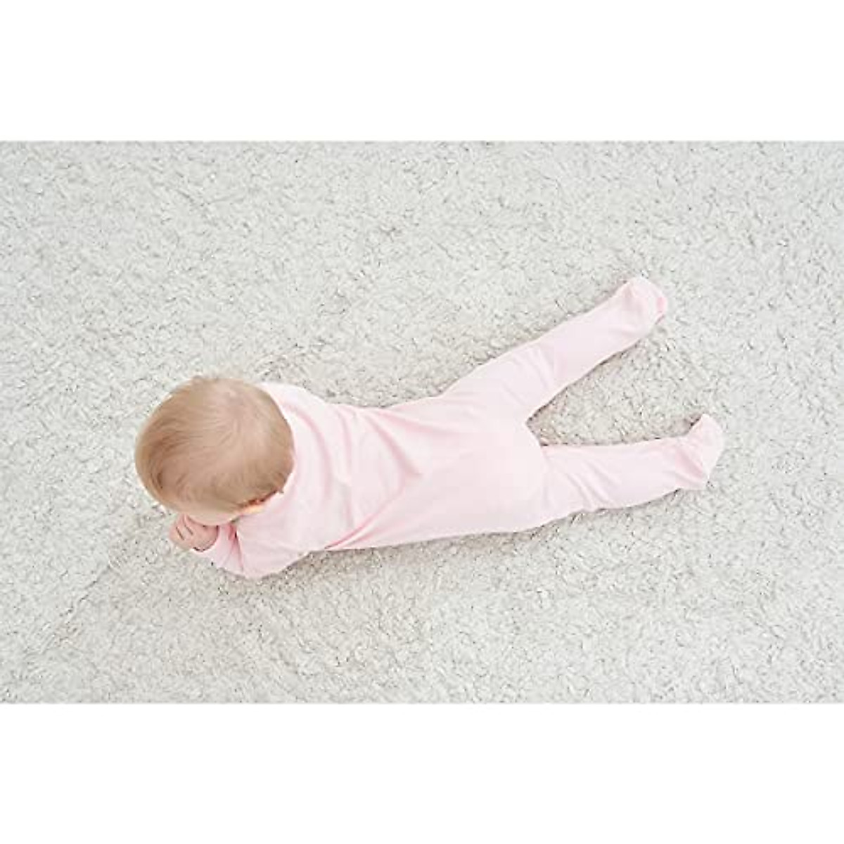 KISBINI Baby Footed Pajamas with Mitten Cuffs Unisex Cotton Snap-up Romper Jumpsuit Sleep and Play 0-12 Months Footies