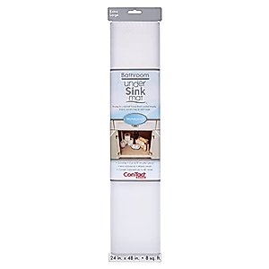 Con-Tact Waterproof Protective Liner for Under Kitchen Sink, Bathroom, Laundry Room Non-Adhesive Undersink and Vanity Mat, 24" x 48", Clear