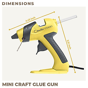 Mini Hot Glue Gun Kit - 25W Small Size Stand up High Temp Hot Melt GlueGun Set with 10 Mini Glue Gun Sticks for Glue Gun, Fine Tip Adhesive Silicone Glue Gun, Craft HotGlueGun by Chandler Tool, Yellow