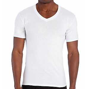 Hanes Ultimate Men's 6 Pack FreshIQ V-Neck Tee, White, X-Large