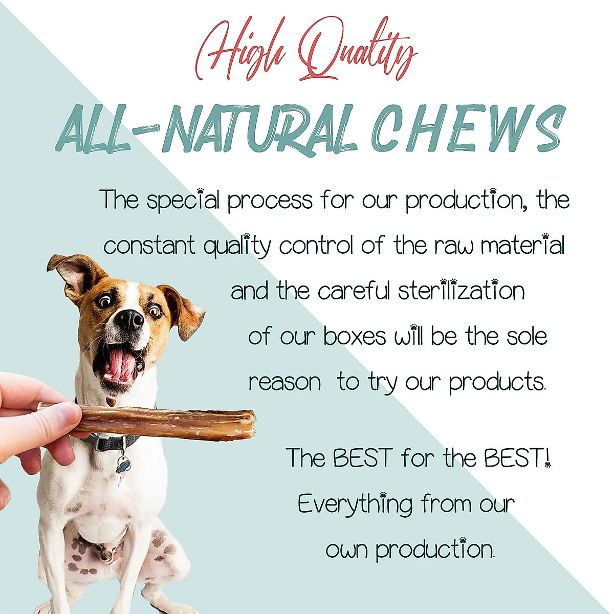 BullyBae 6" Natural Bully Stick Dog Treats - Healthful Dog Chews (Medium 15 Count)