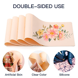 Blank Tattoo Skin Practice, 10Pcs Double Sides 8x6" Tattooing Skins Microblading Eyebrow Practice Skin for Tattoo Supplies,Tattoo Kit,for Beginners and Experienced Tattoo Artists