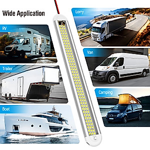 12v LED Interior Light Bar，CT CAPETRONIX 120LEDs 1500LM 8W DC 12 Volt led Strip Lights with ON/Off Switch，for Enclosed Cargo Trailer, Car RV Van Truck Lorry Camper Boat Caravan Motorhome (4Pack)