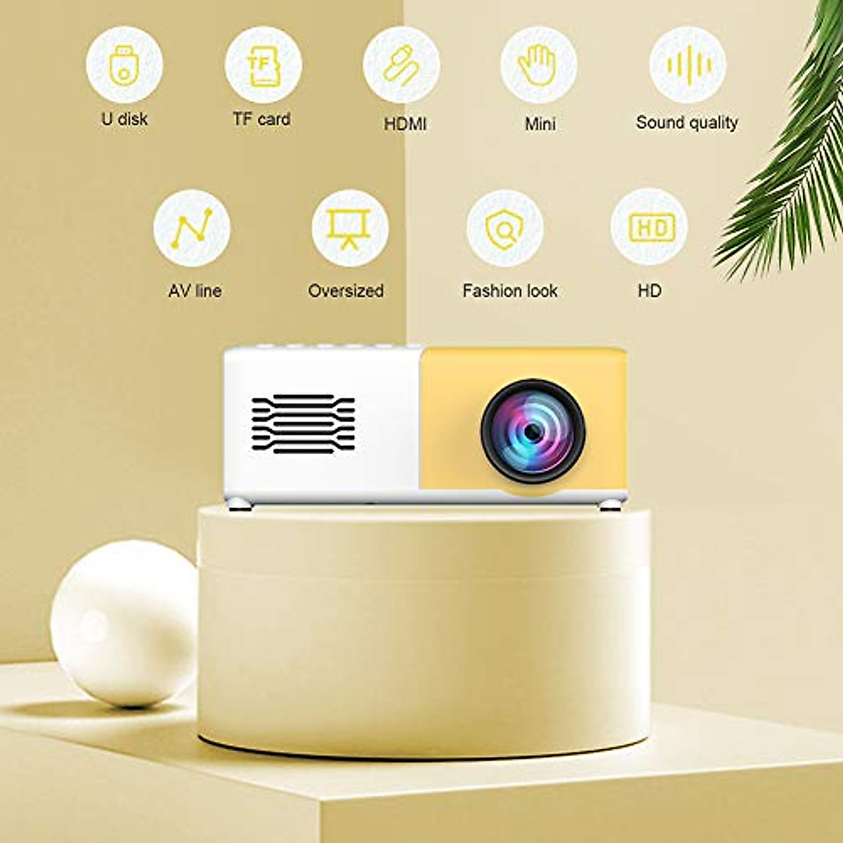 Portable Mini Projector for Home Theater - 1080P HD, Long LED Life