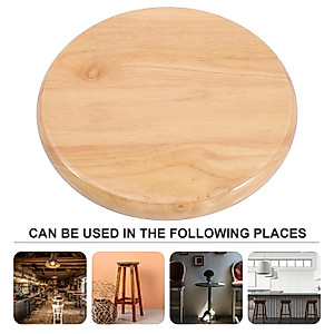 BESPORTBLE Wooden Bar Stool Seat Replacement Bar Stool Top 11.6 inch Round Wood Seat Replacement Stool Part Accessories Repair DIY Part