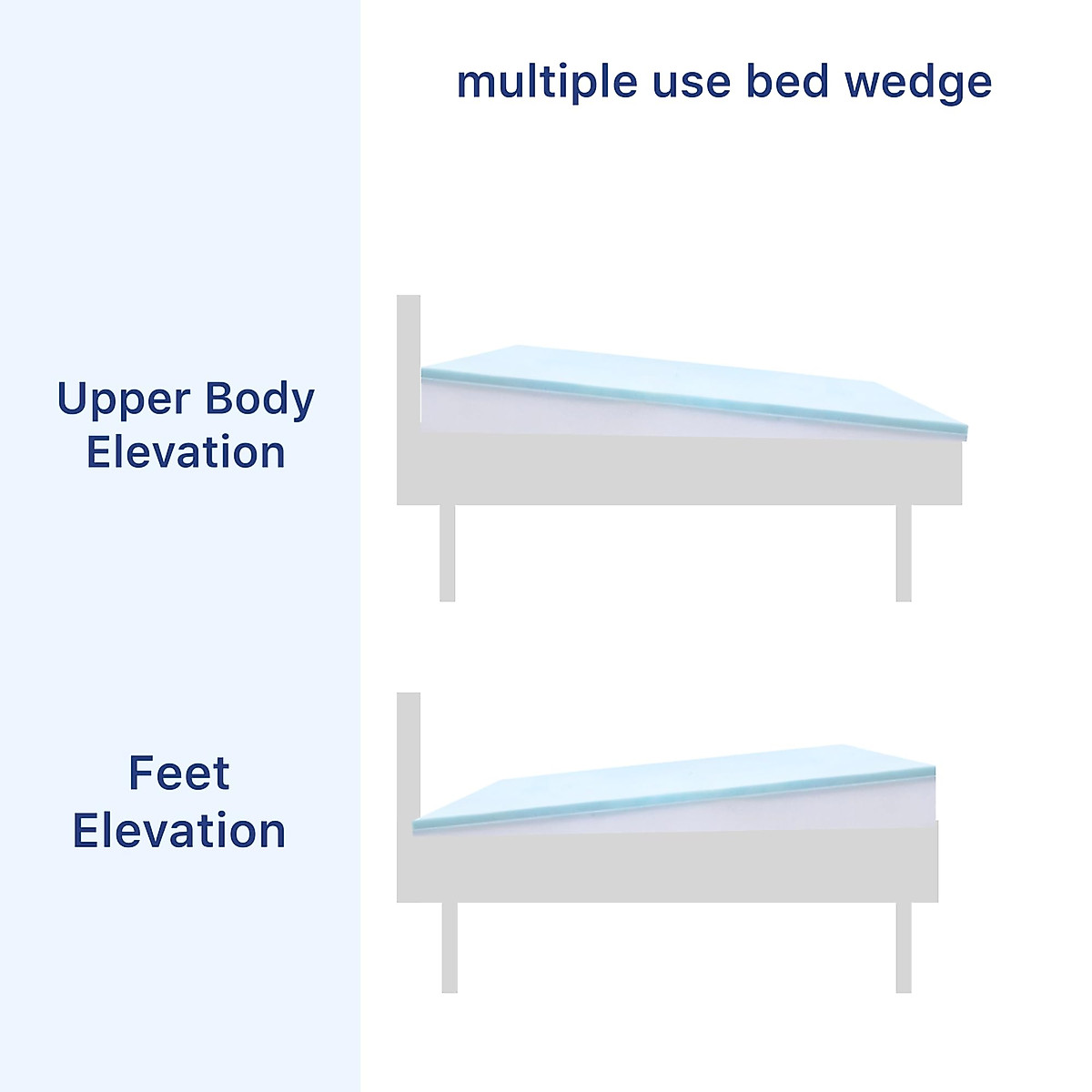Bed Wedge Mattress Topper Incline 4-inch Twin XL, Cool Gel Memory Foam