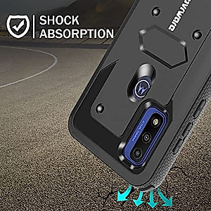 Covrware Aegis Series Case for Moto G Pure 6.5 inch (2021 Release), Full-Body Rugged Dual-Layer Shockproof Protective Holster Swivel Belt-Clip Cover with Kickstand and Built-in Screen Protector, Black