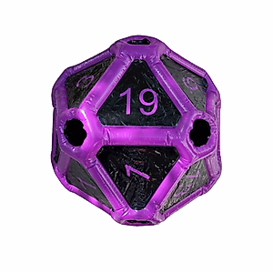 Large D20 Dice Inflatable Extra Large Giant Gaming DND Tabletop RPG Roleplaying Dungeons and Dragons (Black and Purple)