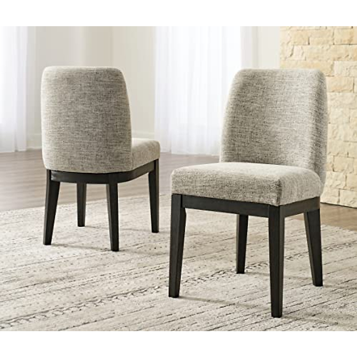 Signature Design by Ashley Burkhaus Dining UPH Side Chair (2/CN), 21"W x 24"D x 36"H, Dark Brown