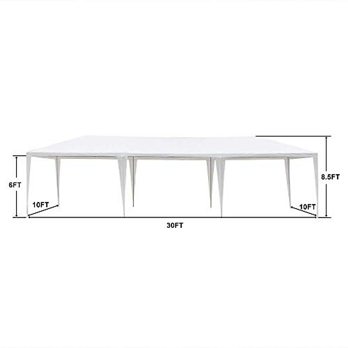 Teekland 10'x30' Outdoor Canopy Party Wedding Tent,Sunshade Shelter,Outdoor Gazebo Pavilion with 8 Removable Sidewalls Upgraded Thicken Steel Tube (10' x 30' / 8 Removable Sidewalls-1)
