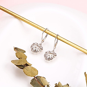 S925 Sterling Silver Heart Celtic Knot Dangle Drop Leverback Clasp Lever back Earrings for Women Jewelry Gift
