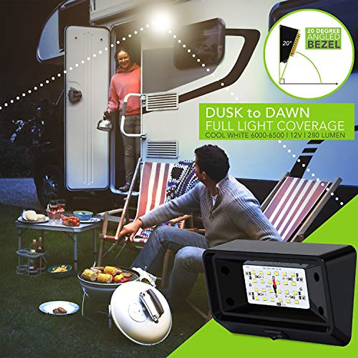 Leisure LED 2 Pack RV Exterior Porch Utility Light with Switch 12v 280 ...