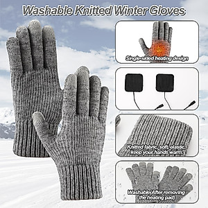 USB Heated Gloves, BicycleStore Warm Winter Heated Gloves with 3 Adjustable Temperature Electric Touchscreen Gloves Hand Warmers Work Gloves Unisex Washable Knitting Glove for Men Women Indoor Outdoor