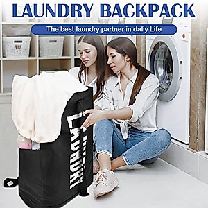 Laundry Backpack, Laundry Bag Backpack Extra Large Heavy Duty, 115L Travel Laundry Bags with Shoulder Straps Dirty Clothes Bag Backpack with Drawstring Closure for Camp College Dorm Laundromat