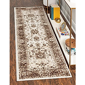 Unique Loom Rushmore Collection Area Rug - Lincoln (2' 6" x 13' 1" Runner, Cream/Beige)