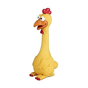 Tamu style Rubber Chicken Squeaky Dog Toys for Small, Medium or Large Pet Breeds, Play Fetch, Reduce Separation Anxiety