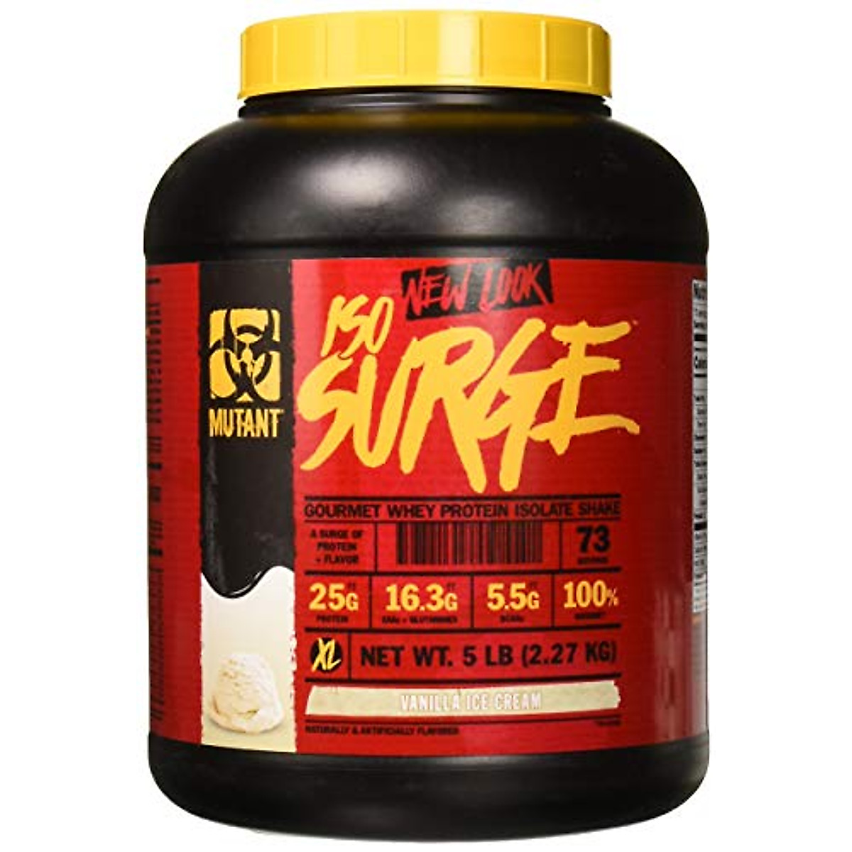 Mutant ISO Surge Whey Protein Isolate Powder Acts Fast to Help Recover, Build Muscle, Bulk and Strength, 5 lb (Vanilla Ice Cream)